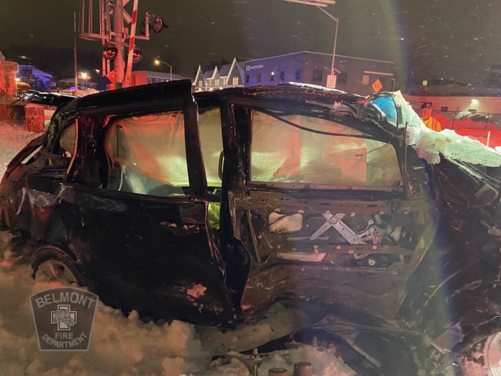 CRASH BETWEEN A TRAIN AND A CAR ON BRIGHTON STREET – Belmont Fire ...